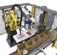 China Fully automated robot case packer for canned food processing plants for sale