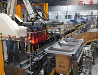 China Fully automated robot case packer for canned food processing plants for sale