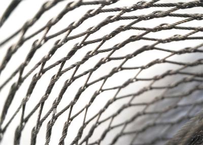 China Customized Mesh Facade Steel Wire Rope Netting 80x80mm Weather Proof for sale