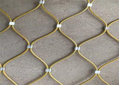 China 60*105mm Flexible Stainless Steel Cable Mesh Ss Rope Mesh Heat Resisting for sale