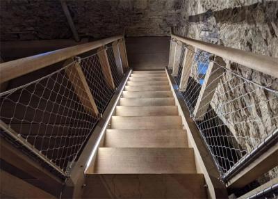 China Light Weight Balustrade Stainless Steel Cable Mesh 60mm Knotted Ferruled for sale