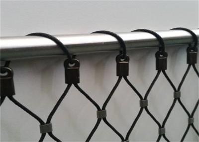 China 30x30mm SUS304 Flexible Black Oxide Wire Rope Mesh Heavy Duty 1.2mm for sale