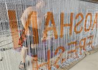 China Anodized Aluminium Chain Fly Screen Gunmetal 90x210cm For Partition for sale