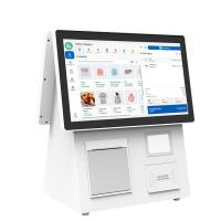 China LUNSUN 15.6-inch Dual Screen POS System with J4125 CPU, 4GB RAM, 128GB SSD for Retail Stores for sale