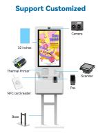 China 32 Inch Floor Stand Self-Service Kiosk with 10-Point Touch Screen, NFC Payment, and 4GB RAM for Restaurant and Retail Applications for sale