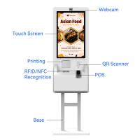 China 32 Inch Floor Stand Self-Service Kiosk with 10-Point Touch Screen, NFC Payment, and 4GB RAM for Restaurant and Retail Applications for sale