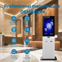 China 21.5 Inch Floor Standing Touch Screen Self-Service Hotel Check-in Kiosk with 4GB RAM and 128GB SSD for sale