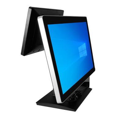 China LUNSUN 15.6 Inch Dual Screen POS System with J4125 CPU, 4GB RAM, and IPX4 Rating for Restaurant Cashless Payment for sale