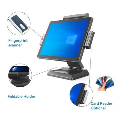 China LUNSUN 15+9.7 Inch Dual-Screen POS System with 4GB RAM 128GB SSD - Windows/Android/Linux for sale