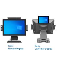 China LUNSUN 15+9.7 Inch Dual-Screen POS System with 4GB RAM 128GB SSD - Windows/Android/Linux for sale