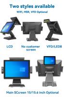 China LUNSUN 15+9.7 Inch Dual-Screen POS System with 4GB RAM 128GB SSD - Windows/Android/Linux for sale