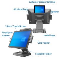 China LUNSUN 15+9.7 Inch Dual-Screen POS System with 4GB RAM 128GB SSD - Windows/Android/Linux for sale