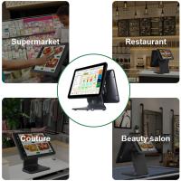 China LUNSUN 15.6-inch Dual Screen POS System with J4125 CPU, 4GB RAM and 128GB SSD for Retail Stores for sale