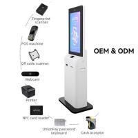 China 21.5 23.6 32 Inch Floor Stand Touch Screen Hotel Self-Service Check-in Payment Terminal Kiosk with 10-Point Touch Control for sale