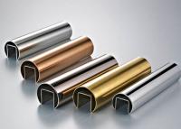 China 2mm Mirror Polished SS Slotted Pipe 0.25MM 8'' OD Stainless Steel Tube SS316 316L for sale