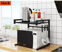 China Retractable Kitchen Microwave Oven Storage Rack Paint Surface 60KG Limit for sale