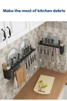 China Open Hole Free Stainless Steel Hanging Rod Kitchen Object Frame Wall Hanging for sale