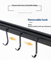 China Open Hole Free Stainless Steel Hanging Rod Kitchen Object Frame Wall Hanging for sale
