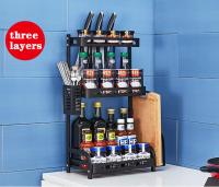 China Baked Paint Stainless Steel Seasoning Storage Rack Stand On The Table for sale