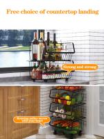 China Kitchen Vegetable And Fruit Storage Rack Baked Paint Stainless Steel 15KG Limit for sale