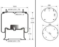 China Firestone W01-M58-6364 813MB Air Spring Suspension System For Scania Truck 1723269 for sale