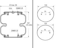 China CONTITECH FD120-17/113053/2B-181 Rubber Air Spring Suspension Kit with 3-6 Month Warranty for Cars and Trucks for sale