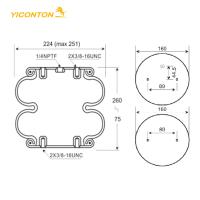 China Hendrickson S-8768 Double Convoluted Air Spring | W01-358-6910 OEM Replacement for Bus Suspension Systems for sale