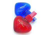 China 40ML Heart Shaped Custom Portable Perfume Spray Capacity Plastic PET Jugs with Screw Cap for sale