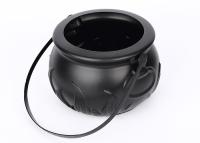 China 1200ML Black PP Bucket Custom Candy Jars Plastic Containers For Holloween for sale