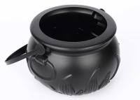 China 1200ML Black PP Bucket Custom Candy Jars Plastic Containers For Holloween for sale