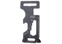 China Outdoor Precision Punch Stamping 70MM Sandblasting Multifunctional Stainess Steel Bottle Opener EDC Tool Card for sale
