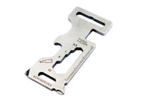 China Outdoor Precision Punch Stamping 70MM Sandblasting Multifunctional Stainess Steel Bottle Opener EDC Tool Card for sale