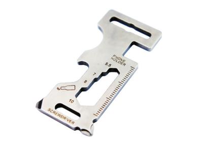 China Outdoor Precision Punch Stamping 70MM Sandblasting Multifunctional Stainess Steel Bottle Opener EDC Tool Card for sale
