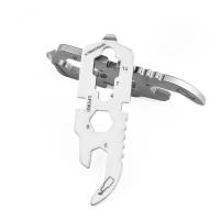 China 420 Stainless Steel 60MM Multi-Purpose EDC Tool Card Precision Sandblasting Silver Metal Bottle Opener for sale