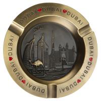 China 110*110MM Stylish Gold Color Round Shape Die Casting Zinc Alloy Metal Pocket Ashtray for sale