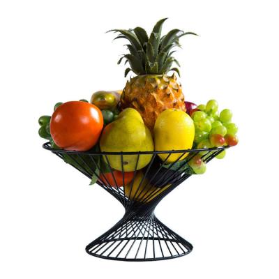 China 27.5*15*15CM Luxury Black Baking Varnish Iron Fruit Basket Metal Houseware Heat Resistance and Long-Lasting Durability for sale