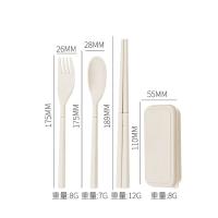China Eco Wheat Straw Fiber Blue Foldable 3-PC Flatware Set Sustainable Tableware Accents Customizable and Reusable for Your Eco-Friendly Business for sale