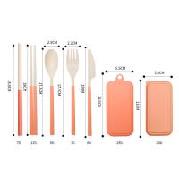 China Portable 5-PC Green Wheat Straw Fibre Cutlery Set Versatile Biodegradable Diningware Accessories Sustainable And Suitable For Hot And Cold Meals for sale