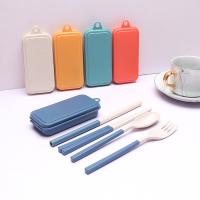 China Portable 5-PC Green Wheat Straw Fibre Cutlery Set Versatile Biodegradable Diningware Accessories Sustainable And Suitable For Hot And Cold Meals for sale
