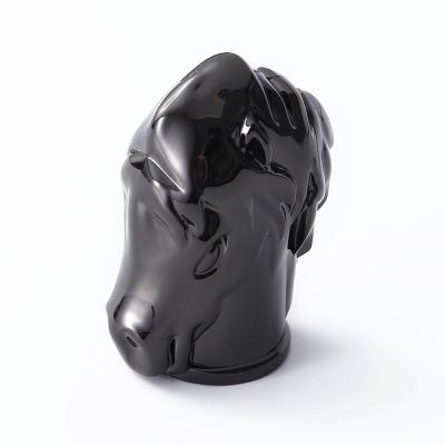 China Polishing Black Plating Creative Design Die Casting Zinc Alloy Perfume Jar Lids Custom Branding In Mould For Sophisticated Packaging Solutions for sale