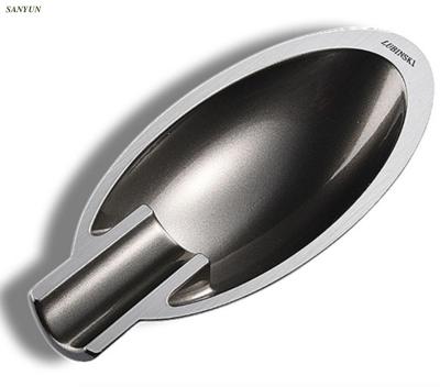 China Black Plated Process Die Casting Zinc Alloy 165*35mm Reusable Vintage Personal Portable Metal Pocket Ashtray for sale