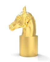 China Decorative Horse Head Design Perfume Bottle Lid Electric plating Finishing for sale