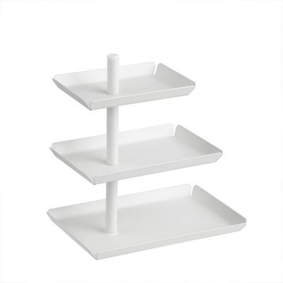 China Rustproof Iron Stamping Three Layer Fruit Tray Metal Houseware Luxury for sale
