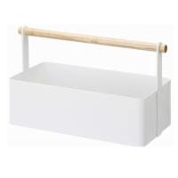 China White Powder Coated 19cm Metal Houseware Iron cosmetic Storage Box for sale