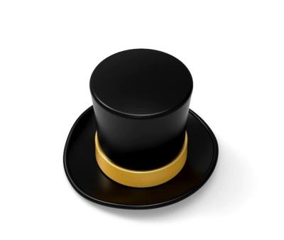 China Eco-Friendly Zinc Alloy Perfume Bottle Caps In Classical Gentleman Cap Design For Customized Branding for sale