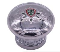 China Customized Die Casting Zinc Alloy Perfume Bottle Caps With Silver Grey Plating For High-End Fragrance Bottles for sale