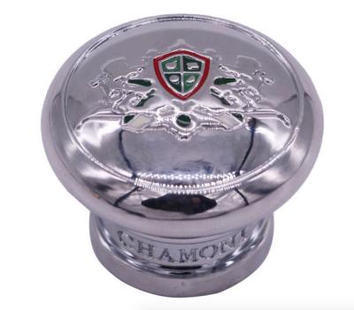 China Customized Die Casting Zinc Alloy Perfume Bottle Caps With Silver Grey Plating For High-End Fragrance Bottles for sale