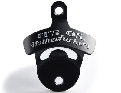 China Creative Design Style Metal Die Casting Zinc Alloy Wall Mounted Bottle Opener for Party Game Gift for sale