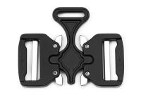 China Double Insert Tactical Unisex Metal Belt Buckle Black Plated 38MM for sale