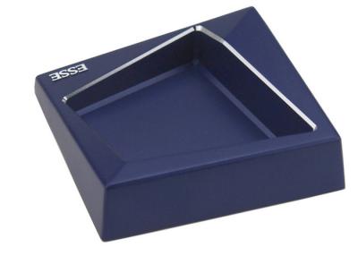 China Customizable Creative Geometry Design Portable Process Die Casting Aluminum Plating Blue Metal Pocket Ashtray for sale